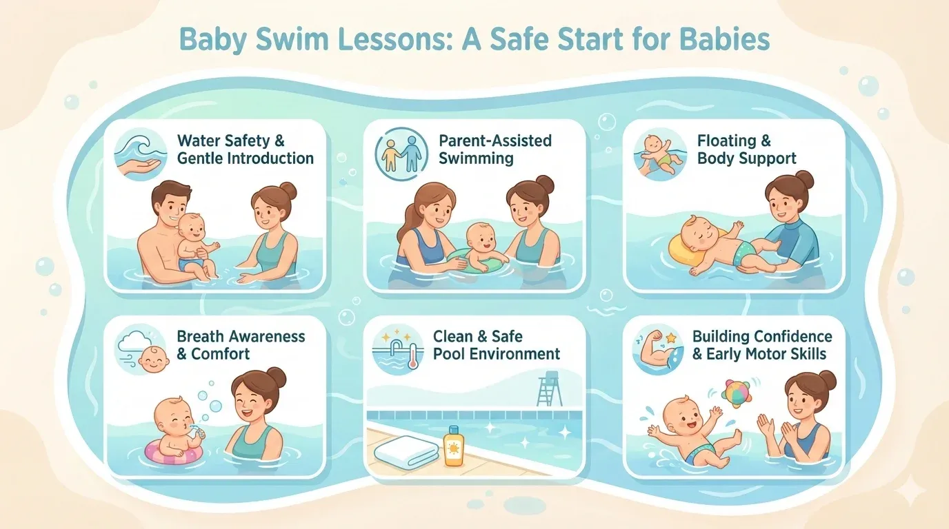 Baby Swim Lessons: A Safe Start for Babies - Marina's Swim School